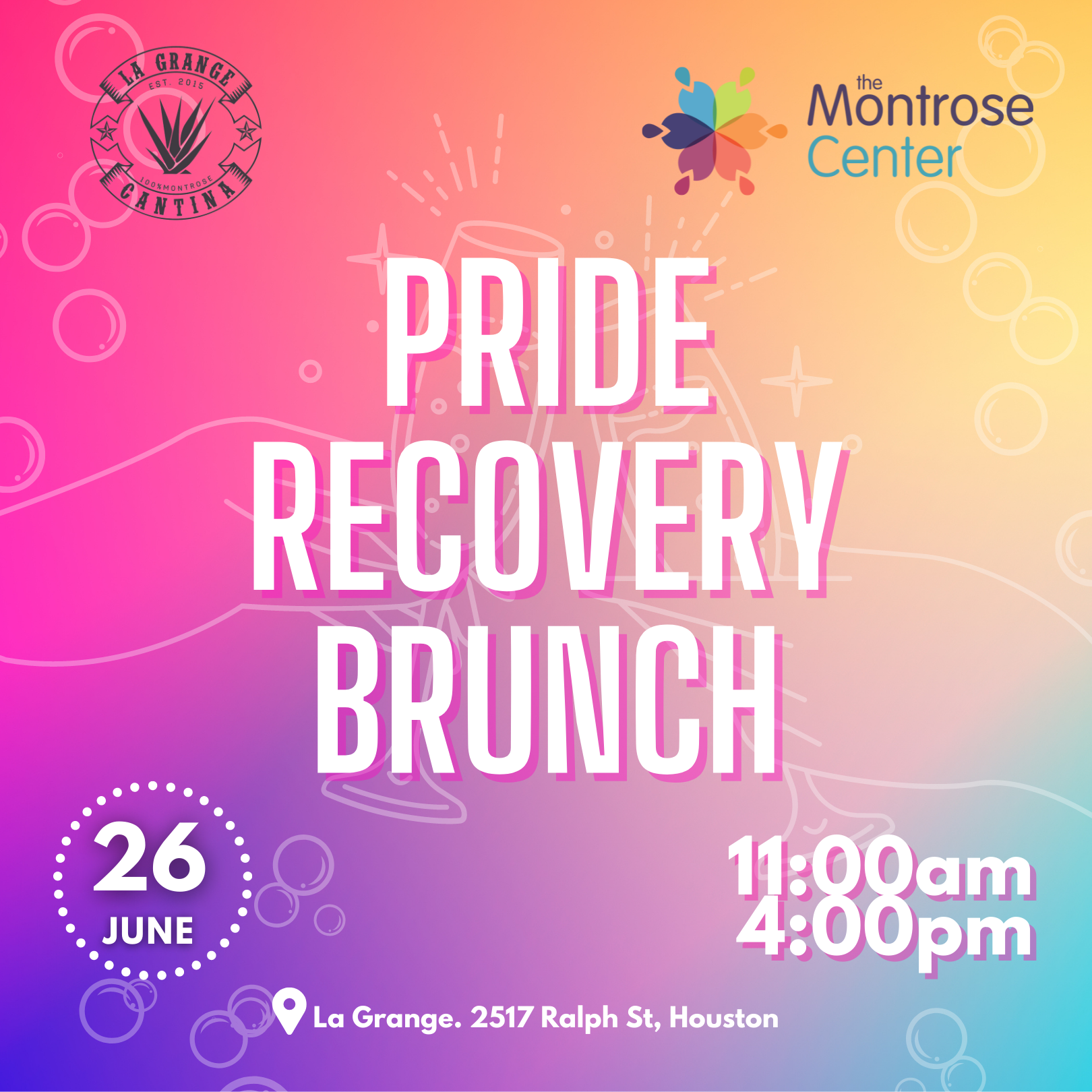 4th Annual Pride "Recovery" Brunch by the Montrose Center